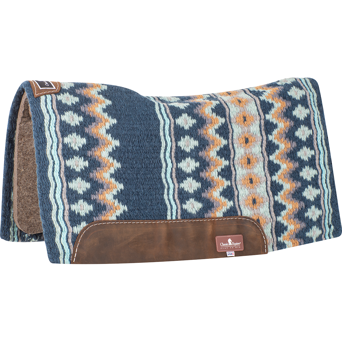 Wool Blanket Top 1/2'' Felt Bottom - Navy / Aqua – FG Pro Shop Inc.