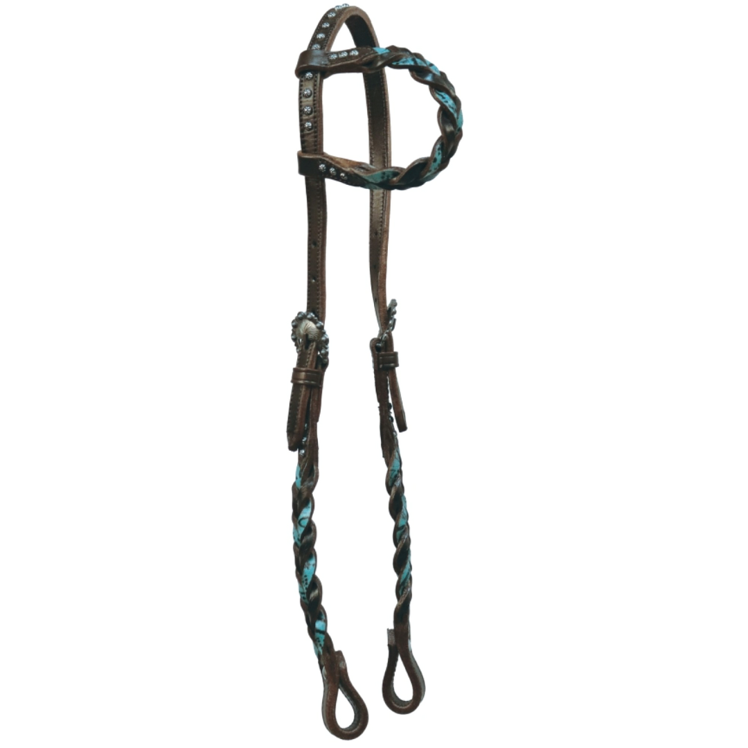 Braided Bandit One Ear Headstall - Turquoise – FG Pro Shop Inc.
