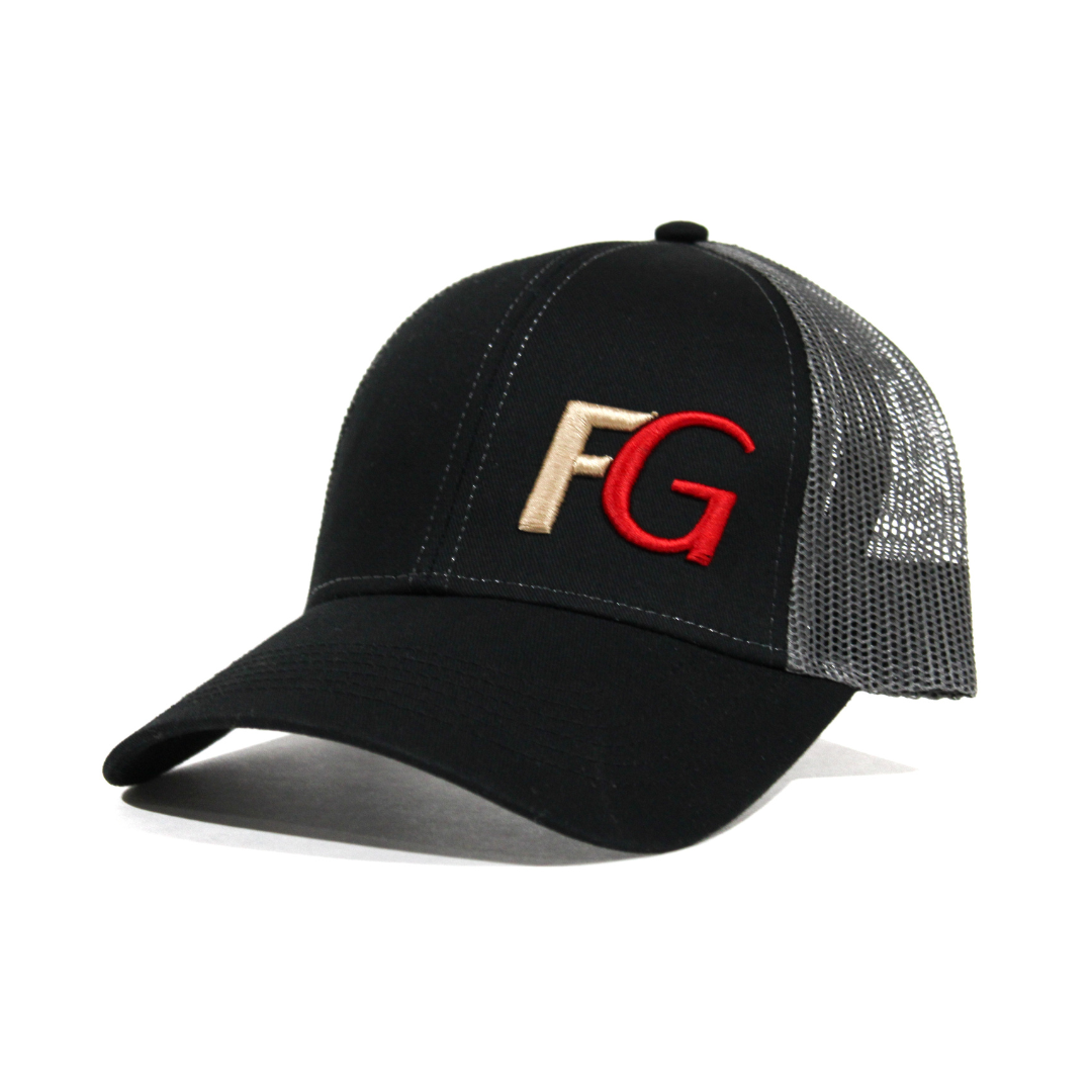FG 3D Cap - Black with Charcoal Mesh & Gold Logo – FG Pro Shop Inc.